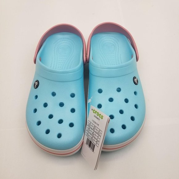 CROCS | Shoes | Crocs Crocband Clog Ice Blue White Pink | Poshmark